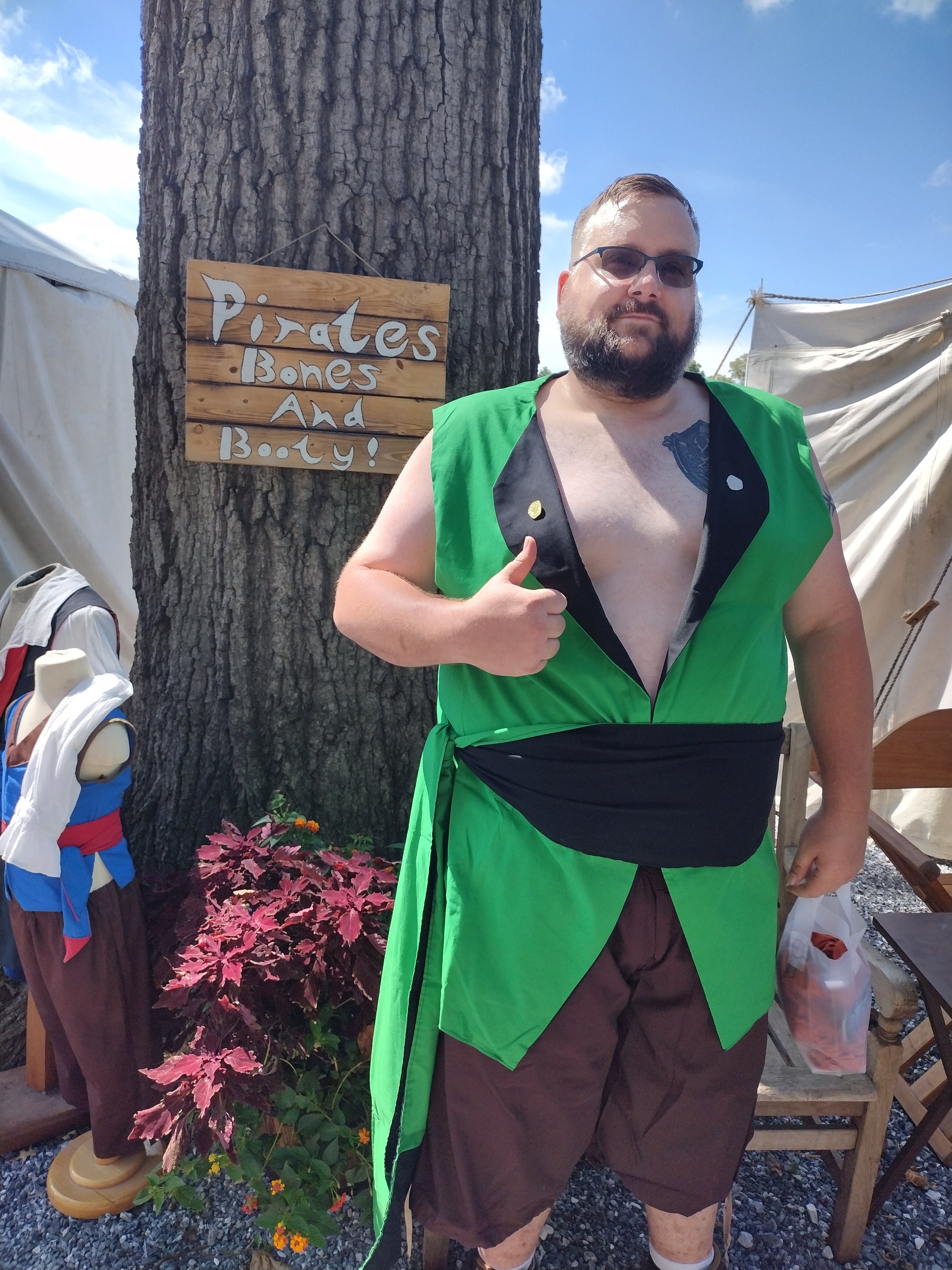 Green Pirate Vest by Pirates Bones N Booty | Pirates Bones N Booty